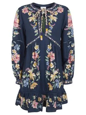 Farm Rio Floral Mini Dress - Blue