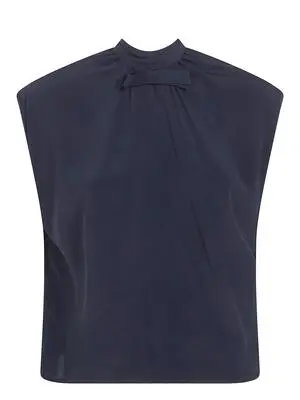 DRHOPE Silk Blend Bow Blouse