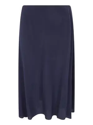 Aspesi Midi Silk Skirt Blue