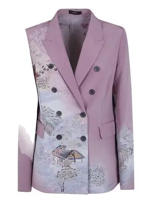 IBRIGU Double-breasted Komon Kimono Jacket - Multi