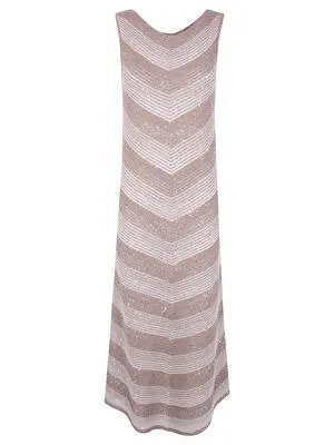 D.exterior Degrade` Lux Long Dress - Brown