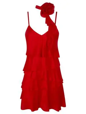 BLUGIRL Satin Dress With Ruching - Red