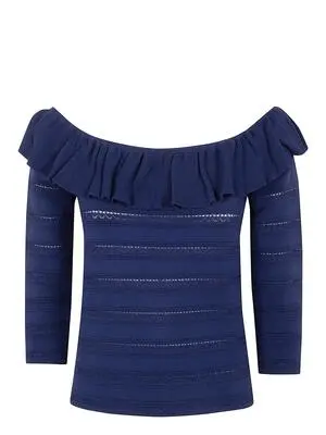 BLUGIRL Viscose Pointelle Sweater - Blue