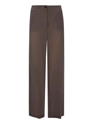 Seventy Mixed Silk Sand Wash Trousers - Brown