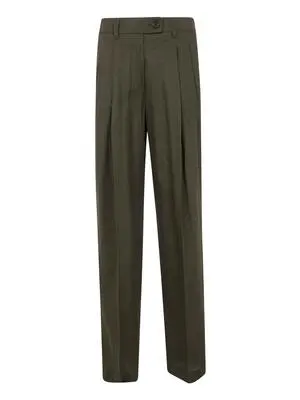 TWINSET Straight Leg Trousers Green