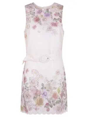 TWINSET Floral Print Linen Dress - Multi
