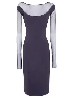 Elisabetta Franchi Midi Evening Dress - Black