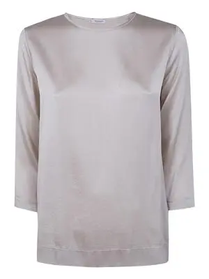 ROSSOPURO 3/4 Sleeve Silk Blouse