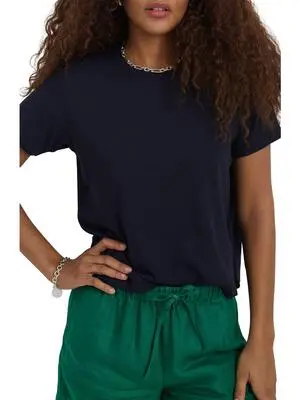 ALEX MILL Garcon Linen Blend T-shirt - Dark Navy