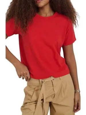 ALEX MILL Garcon Linen Blend T-shirt - Tomato