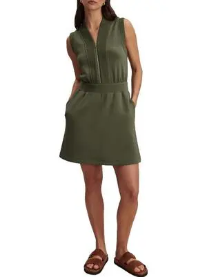 Varley Polyanna Knit Half-zip Dress - Thyme