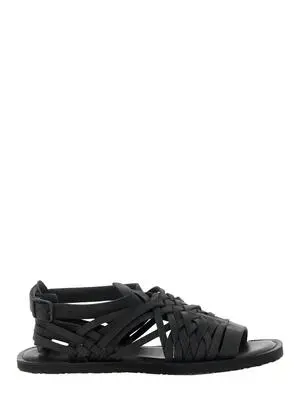 Yohji Yamamoto Braided Leather Sandals - Black