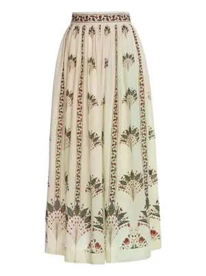 Agua Bendita Andes Floral-print Maxi Skirt - Neutrals