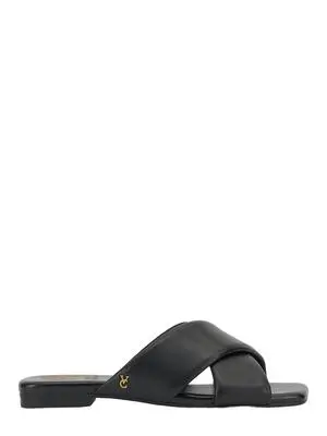 Vince Camuto Adisey Cross-band Flat Sandals - Black Leather