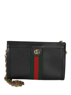Gucci Calfskin Gg Ophidia Shoulder Bag - Black