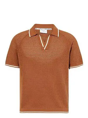 PERCIVAL Tennis Boxy Cotton-knit Polo Top Xxl - Brown