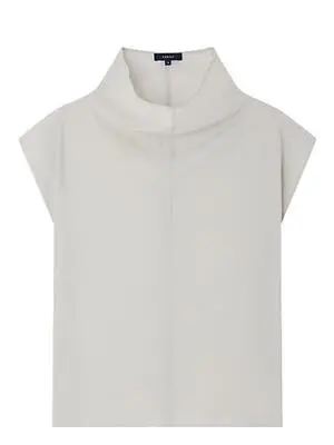 Soeur Izumi Asymmetric-hem Blouse - Gris Clair