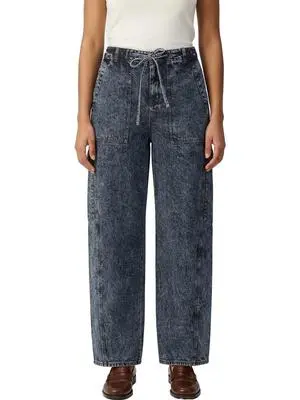 Alaïa Wide Leg Jeans - Gnawed Blue