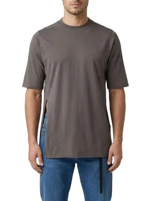 Rick Owens Cut-out Cotton T-shirt - Dust