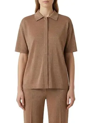 Fabiana Filippi Fabiana Filippi Lurex Polo Shirt Brown
