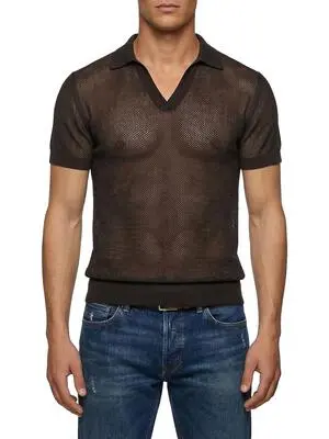 TOM FORD Cotton And Silk Polo Shirt - Brown