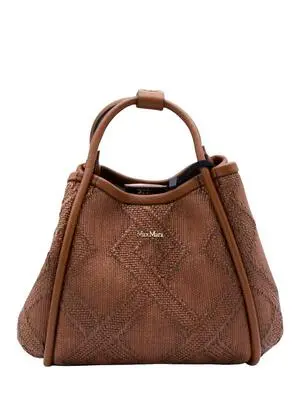 Max Mara Max Mara Raffia Flared Day Bag Brown