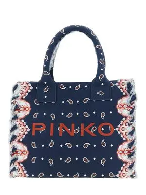 Pinko Bandana Print Cotton Tote Bag - Blue