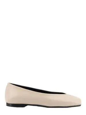 ALOHAS Katia Leather Ballerinas With Perforated Square Toe - White