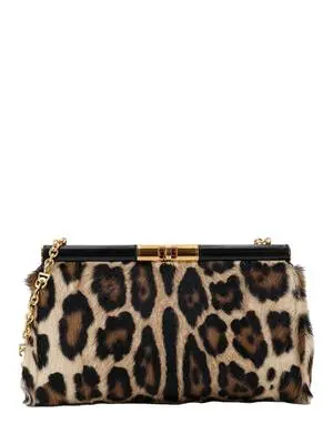 Dolce & Gabbana Marlene Animal Print Pony Skin Shoulder Bag - Brown