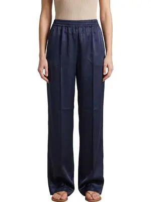 Aspesi Wide Leg Silk Trousers - Blue