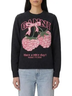 GANNI Ganni Recycled Wool Blend Crew Neck Pullover