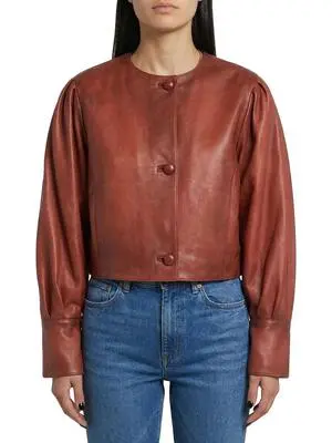 Chloé Nappa Leather Jacket - Brown