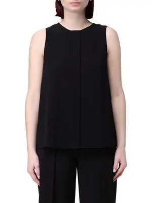 Emporio Armani Sleeveless Mandarin Collar Top - Black