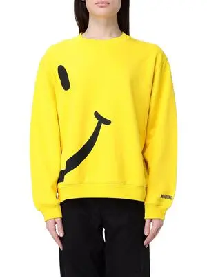 Moschino Cotton Crew Neck Sweatshirt With Graphic Print - Yellow