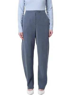 Emporio Armani Crêpe Wide Leg Trousers - Blue