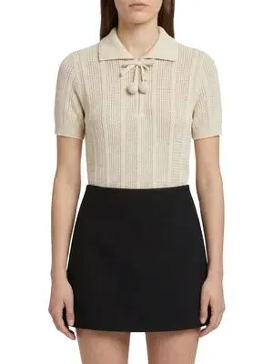 Valentino Garavani Knit Top With Tie Detail - Ivory