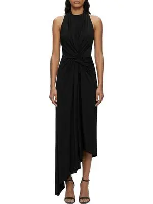 Balenciaga Asymmetrical Drape Dress - Black