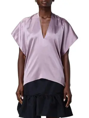 Nina Ricci V-neck Draped Top - Pink