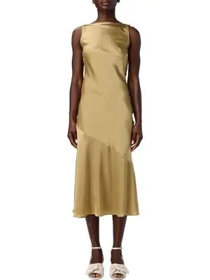 Nina Ricci Sleeveless Drape Back Dress - Gold