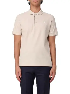 Burberry Cotton Polo Shirt With Three-button Placket And Embroidered Ekd Logo - Beige