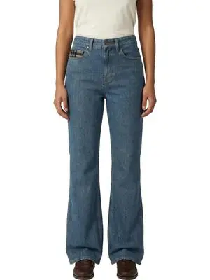 Burberry Flared Stretch Denim Jeans - Blue