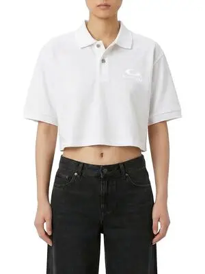 Balenciaga Cropped Polo Shirt - White