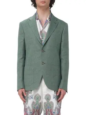 Etro Single-breasted Wool Blazer - Green