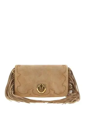 Pinko Mini Bag With Fringe Detail - Beige