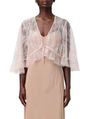Alberta Ferretti Lace Bolero - Blush Pink