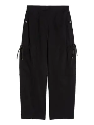 Max Mara Stretch Cotton Cargo Trousers - Black