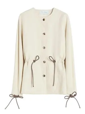 Max Mara Linen And Silk Twill Jacket Beige