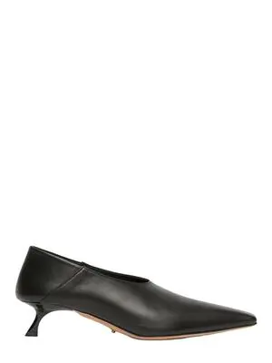 Max Mara Nappa Leather Pumps With Foldable Back - Black