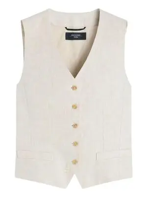 Max Mara Linen Canvas Waistcoat - Ecru