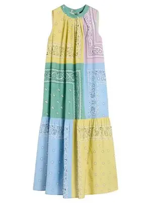 Max Mara Printed Cotton Poplin Long Dress - Multicolour
